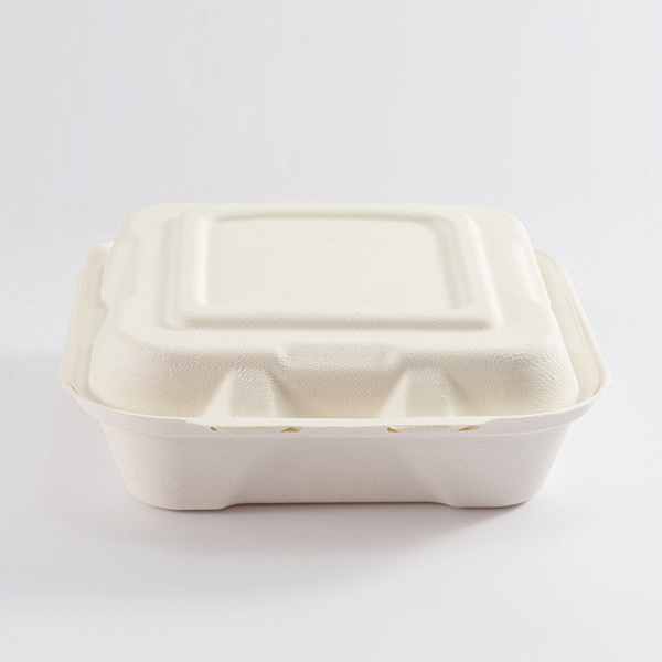 Eco-friendly 8” Bagasse Clamshell Bagasse Box QW-B-42 Wholesale - Qiaowang