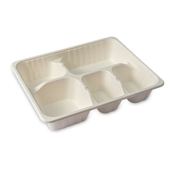 Eco-friendly 5 comp. Deep Compostable Fruit/Vegetable/Meat Tray QW-T-22 ...