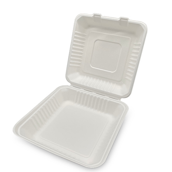 Eco-friendly 8” Bagasse Clamshell Bagasse Box (B) QW-B-47 Wholesale ...